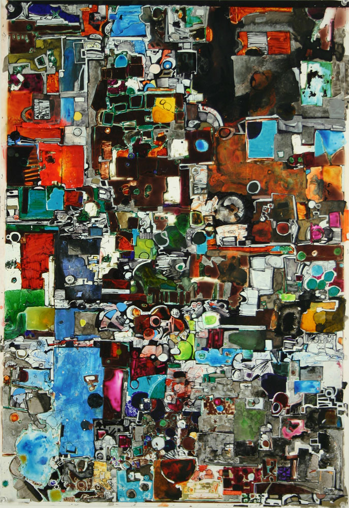 Candy Lava, acrylic and metallic ink, by Zak Smith